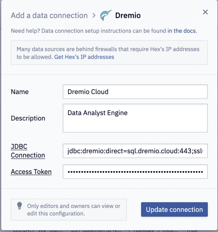 New Hex to Dremio Data Connector | Dremio