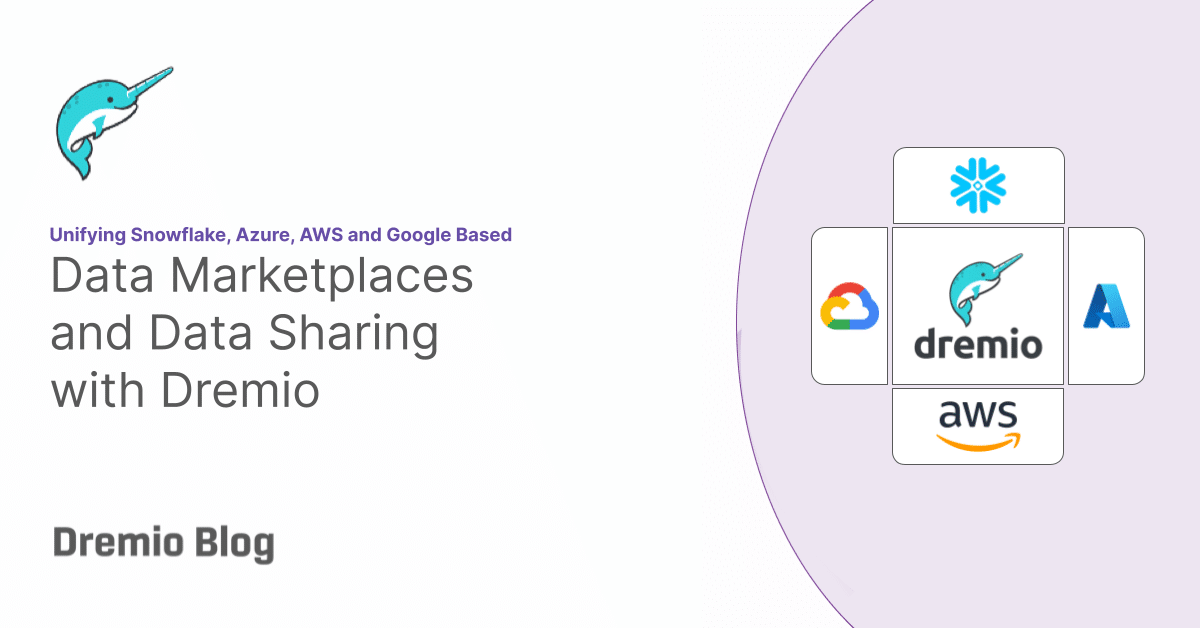 Unifying Snowflake, Azure, AWS and Google Based Data Marketplaces and Data Sharing with Dremio ...